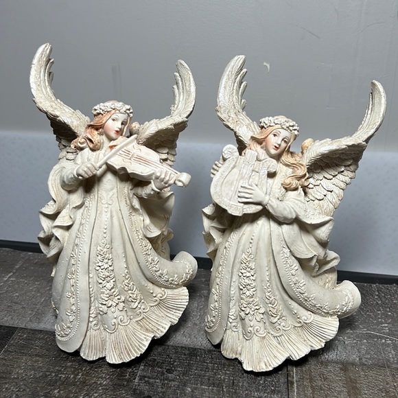 Accents | Vintage Angels Playing Musical Instruments Wings Open | Poshmark